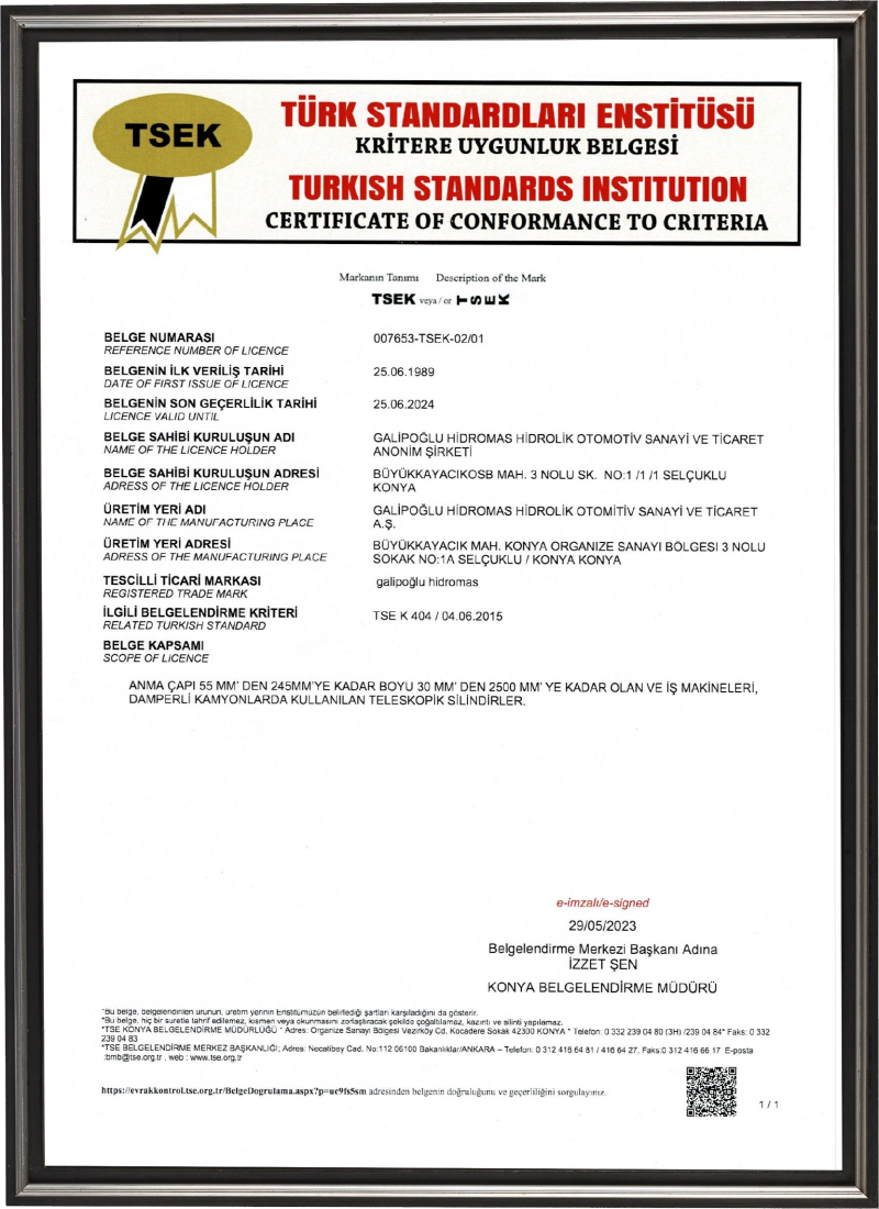 Quality Certificates – Galipoğlu Hidromas Hidrolik Otomotiv San. ve Tic ...